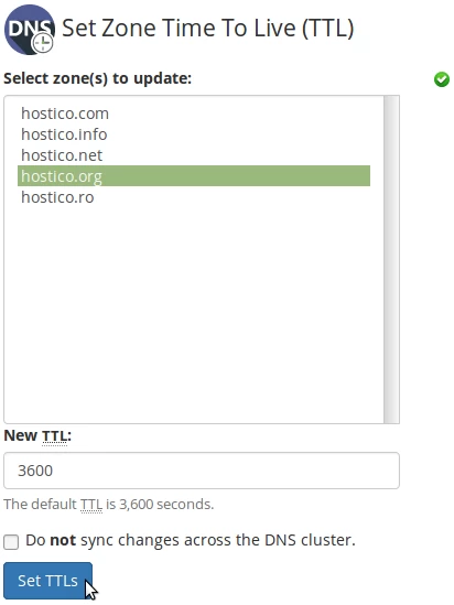 Setting The Time To Live Ttl For A Dns Zone Using Whm Hostico