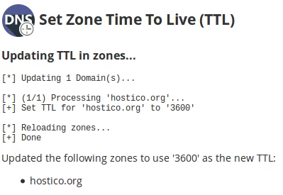 Setting the Time To Live (TTL) for a DNS zone using WHM | Hostico