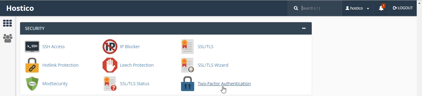 Two Factor Authentication In Cpanel Hostico 5761